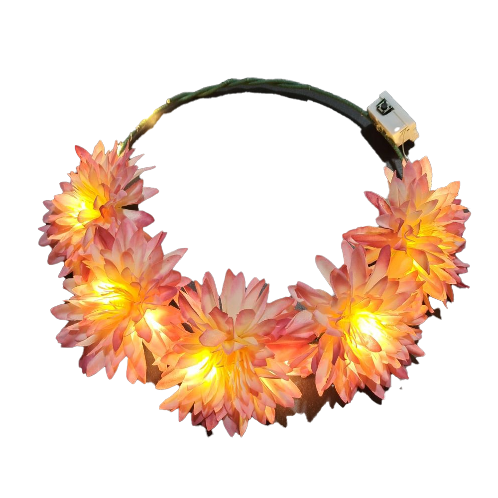 Quickwittc LED Flower Crown, Flower Wreath Headband Luminous Led Flower ...
