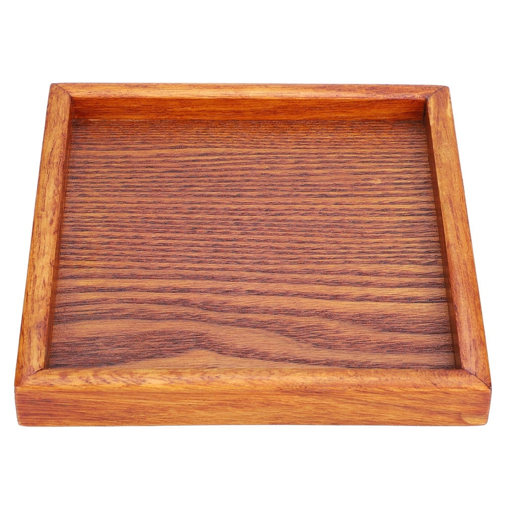 Quickwittc Tea Serving Tray, Portable Tray Small Square Shape Solid ...
