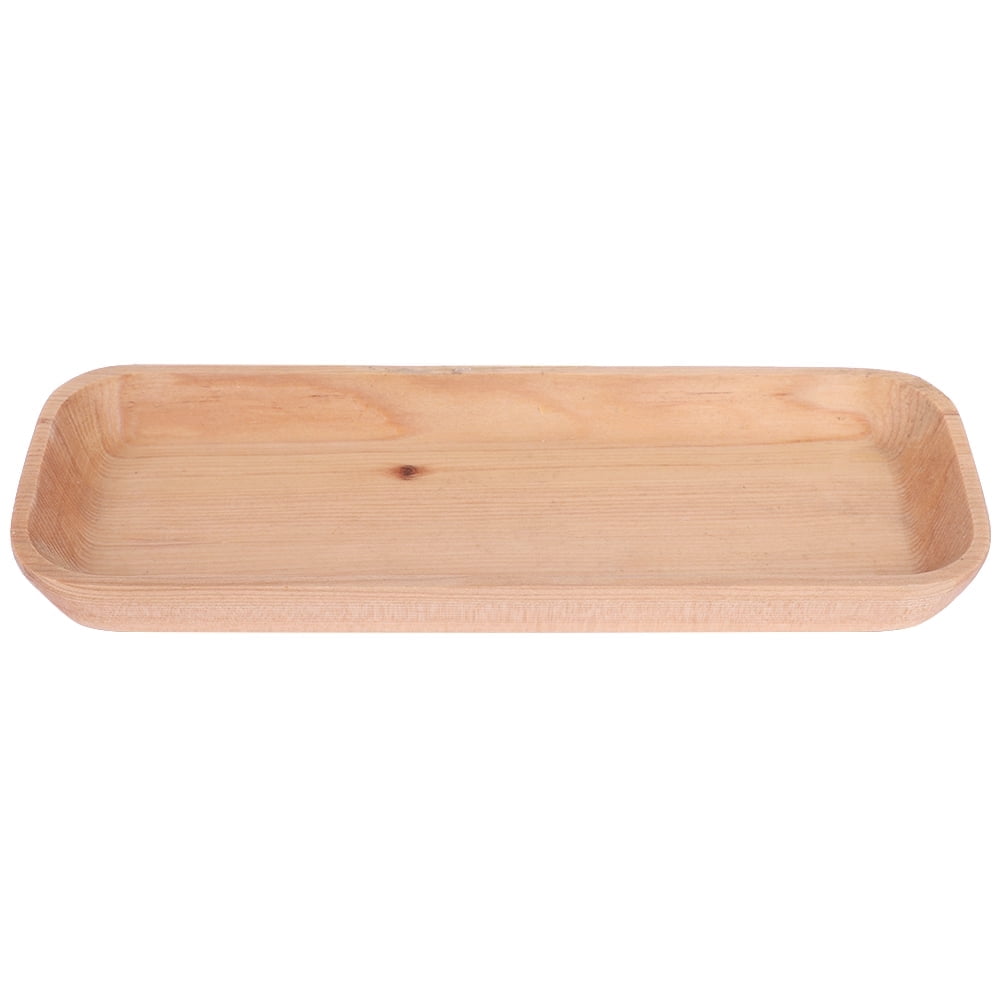 Quickwittc Tea Tray - Wood Serving Tray Wooden Plate Tea Food Server ...