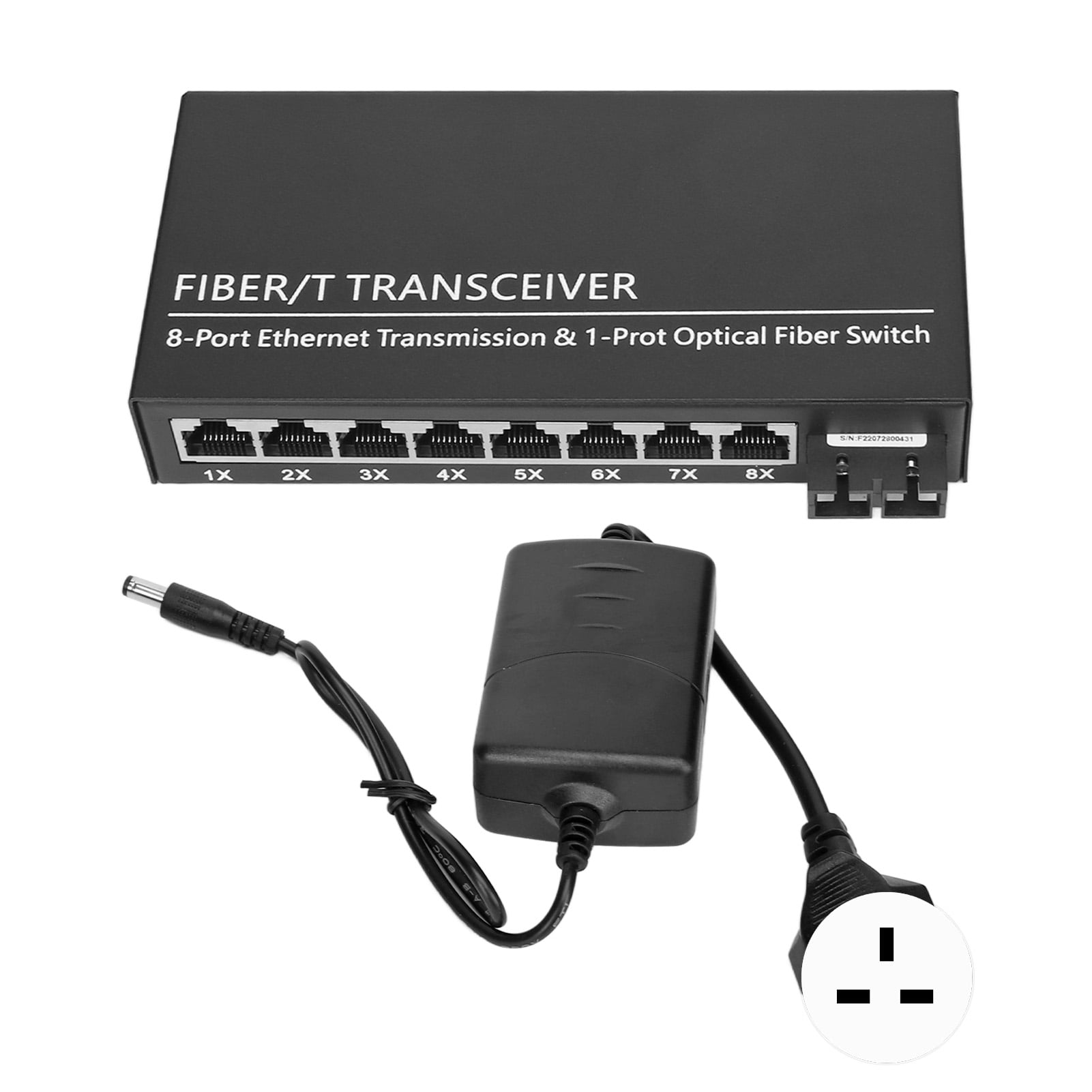 Quickwittc Tx1310nm Fiber Transceiver 1 Optical Port 8 Electrical Ports ...
