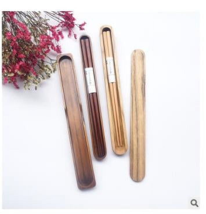 Quickwittc Wooden Chopsticks with Bos, Portable Wooden Chopsticks with ...