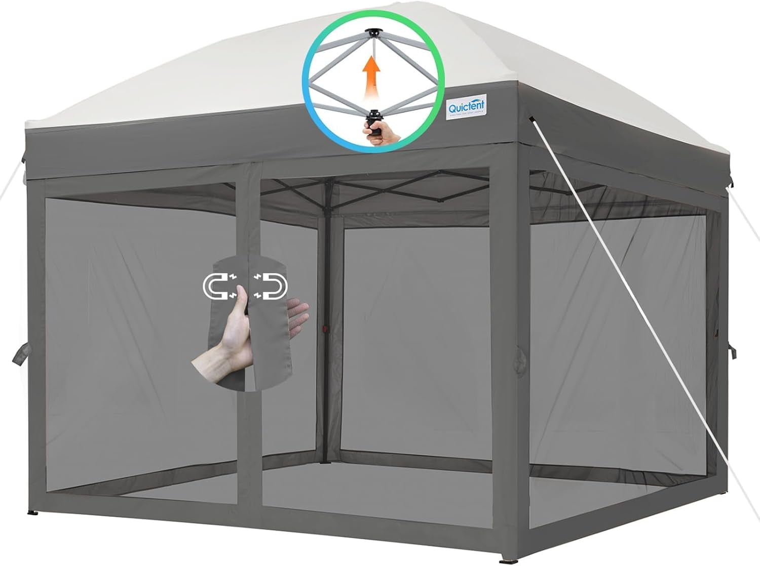Quictent 10x10 Pop-up Canopy Tent with Netting Waterproof and Magnetic ...