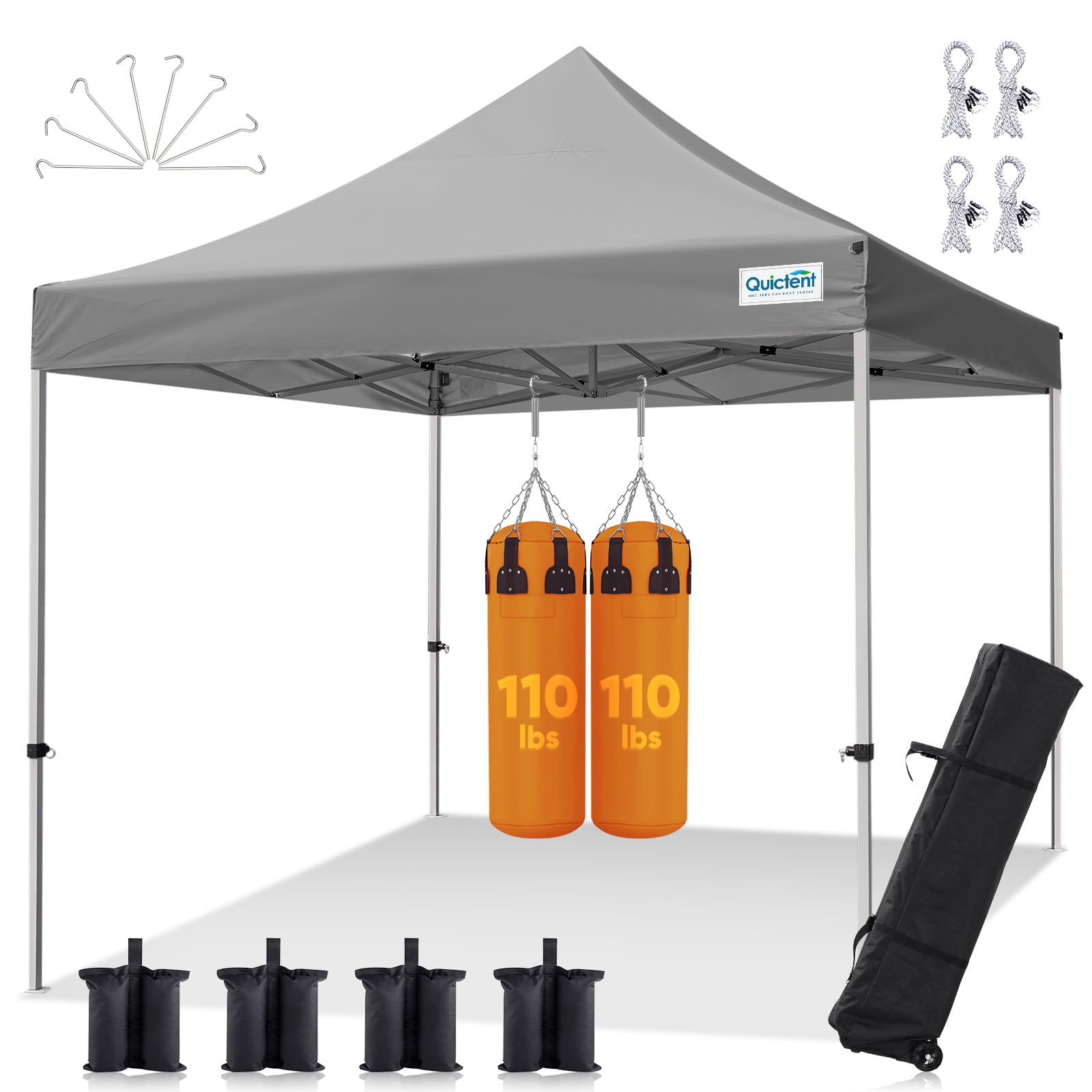 Quictent 10'x10' Portable Pop up Canopy Tent, Easy up Commercial Gazebo ...