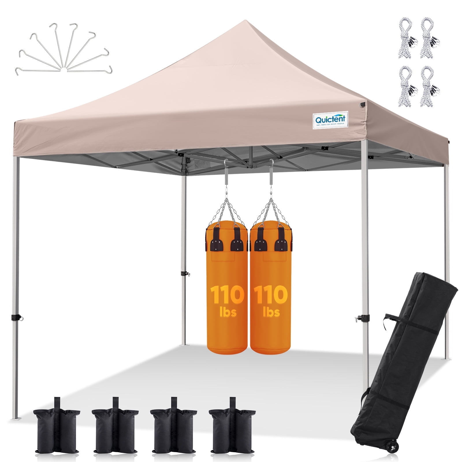 Quictent 10'x10' Portable Pop up Canopy Tent, Easy up Commercial Gazebo ...