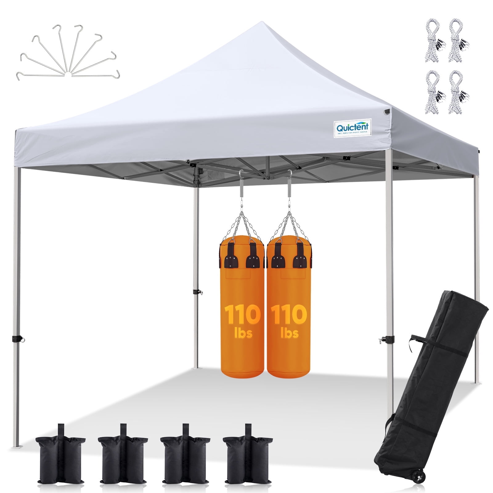 Quictent 10'x10' Portable Pop up Canopy Tent, Easy up Commercial Gazebo ...