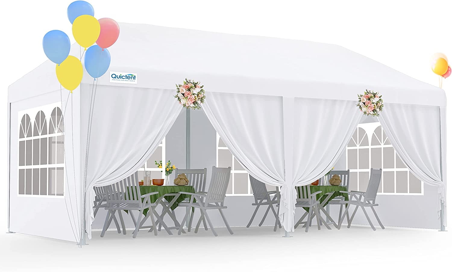 Quictent 10'x20' Party Tent Gazebo Wedding Canopy with Removable ...