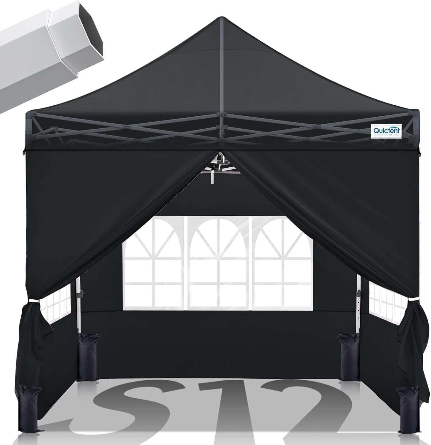 Quictent 10x10 Heavy Duty Pop Up Canopy Tent with Enclosed Sidewalls ...