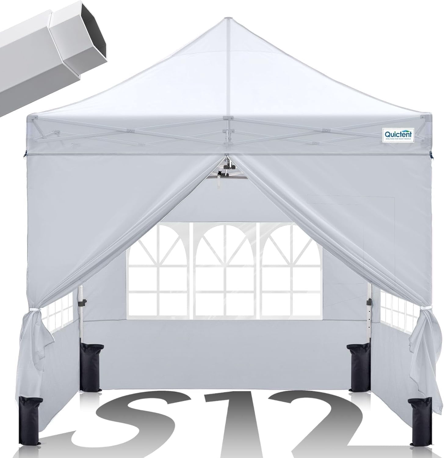 Quictent 10x10 Heavy Duty Pop Up Canopy Tent with Enclosed Sidewalls ...