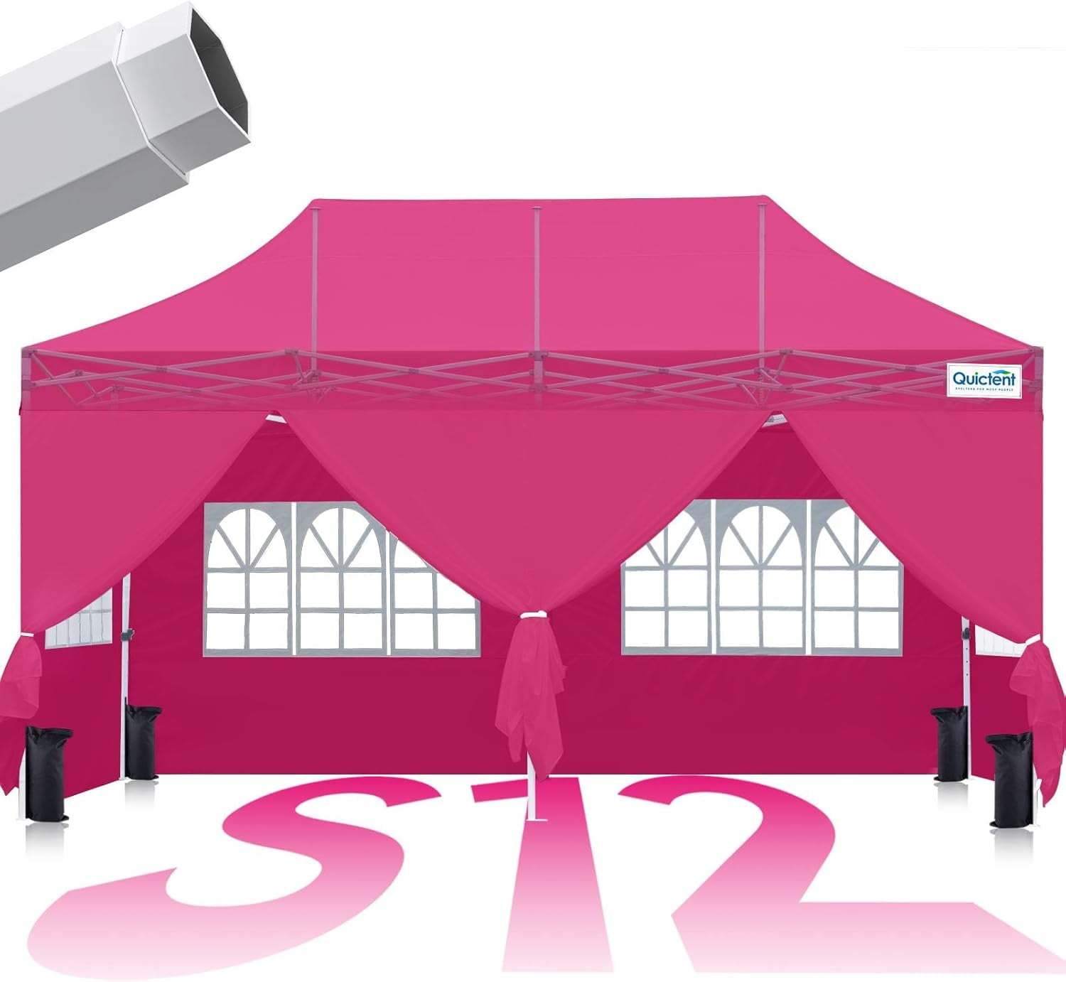 Quictent 10x20 Heavy Duty Pop Up Canopy Tent with Enclosed Sidewalls ...