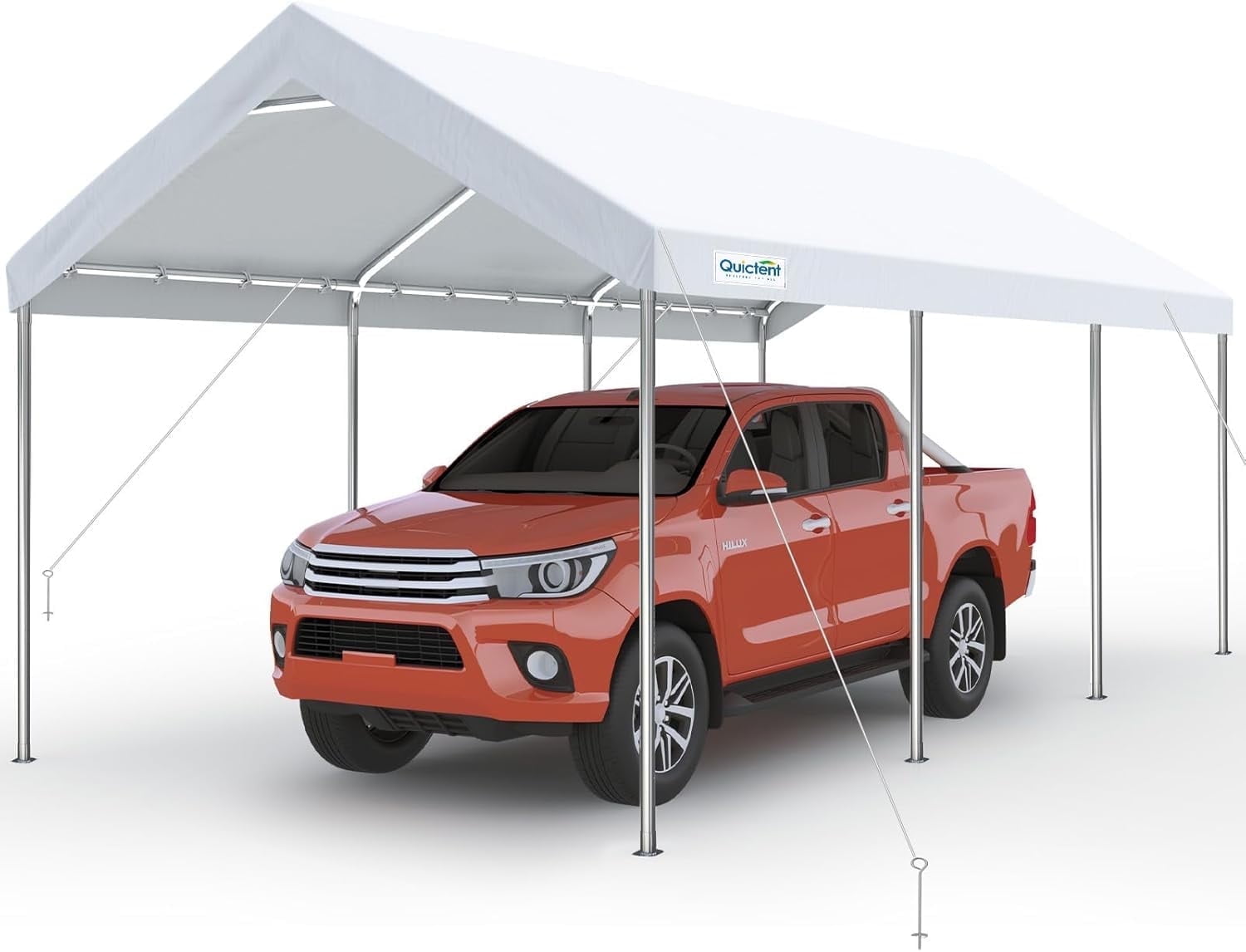 Quictent 10x20 Ft Heavy Duty Carport Car Canopy Galvanized Car Tent