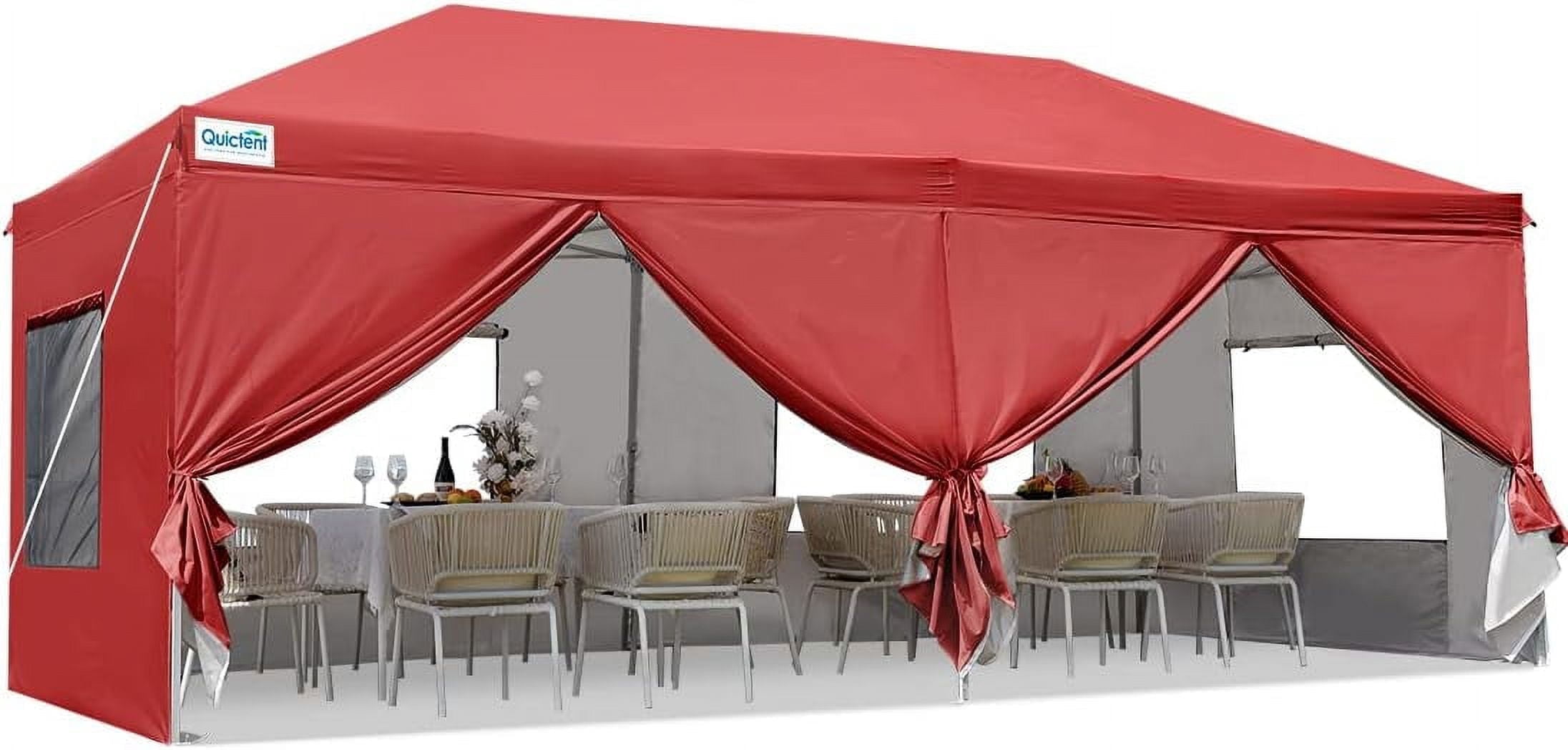 Quictent 10x20 ft Pop up Canopy with Mesh Window Sidewalls Ez up Canopy ...