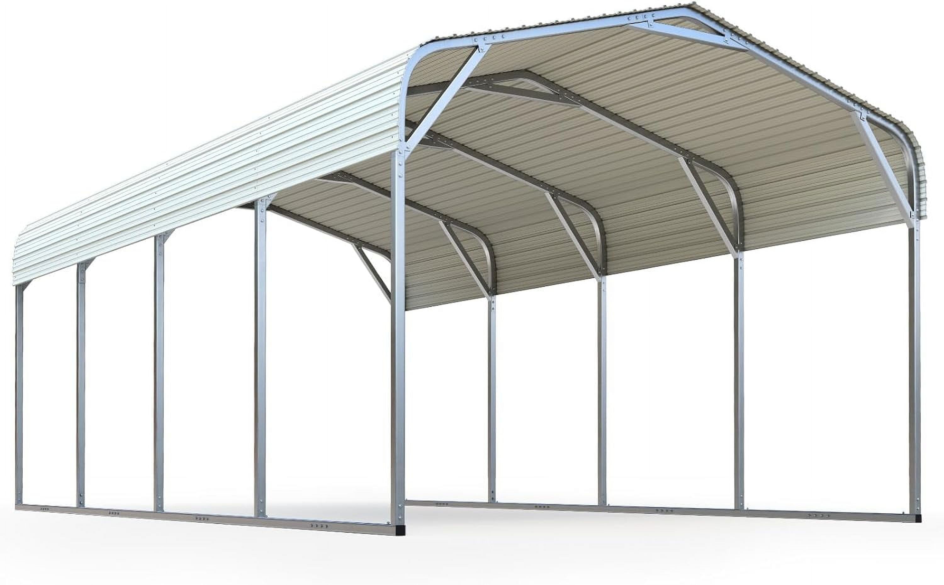 Quictent 12x20 ft Metal Roof Carport Kits Hard Top Garage Heavy Duty ...