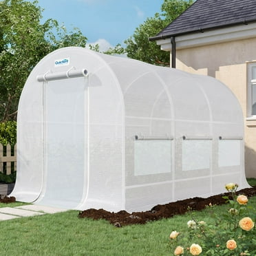 PHI VIILA Upgraded 20'x10'x6.6' Walk-in Greenhouse, Heavy Duty Green House Outside with ...