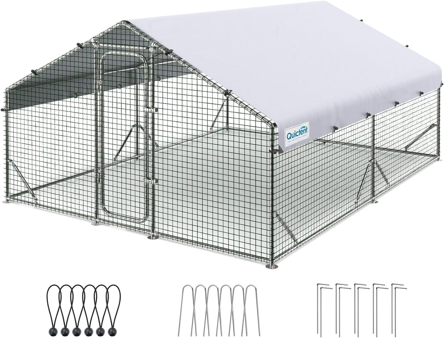 Quictent 12x9x6.6FT Predator Proof Weatherproof Metal Chicken Coop for ...