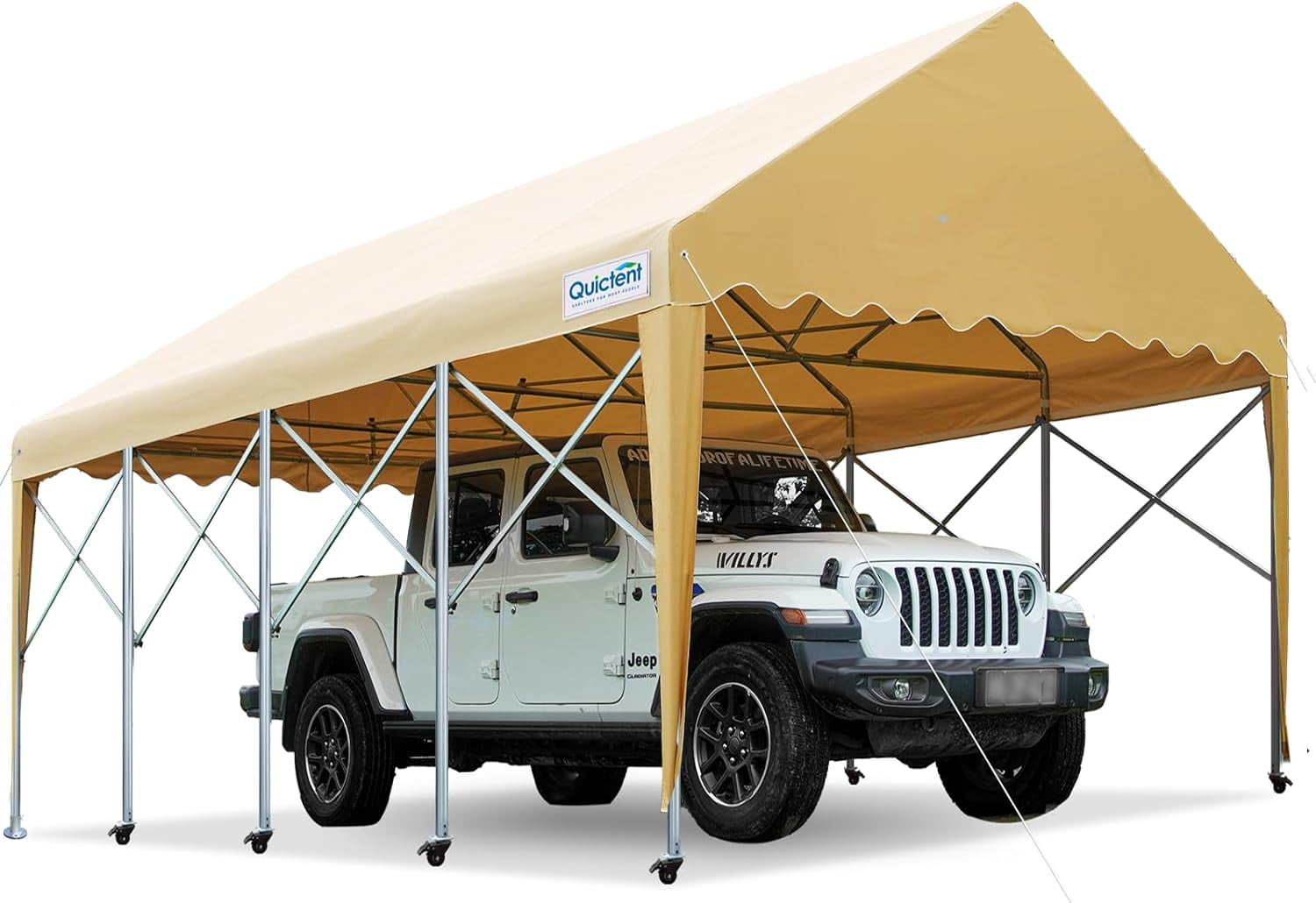 Quictent 13'X20' Heavy Duty Carport Retractable Party Tent with Wheels ...