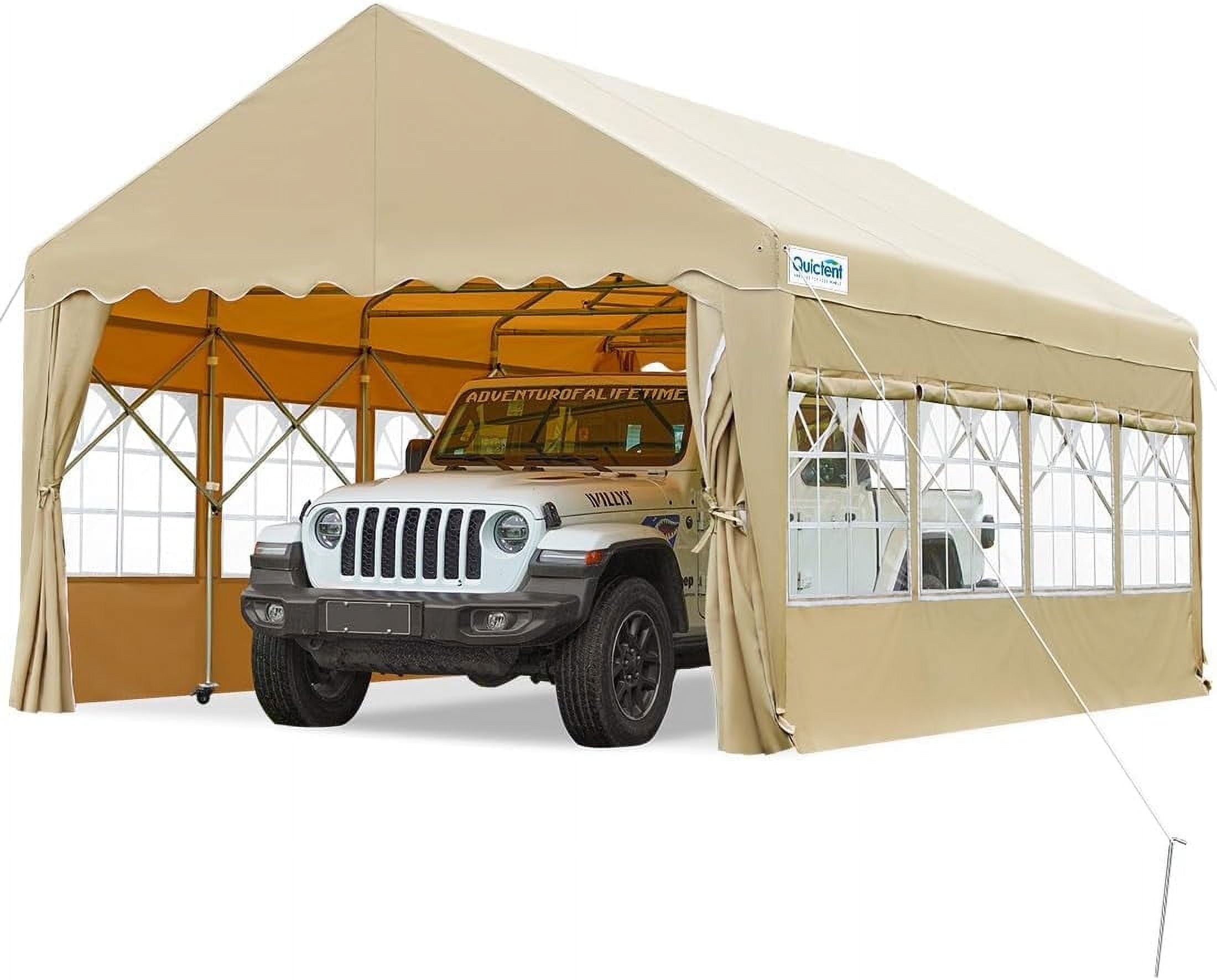 Quictent Portable 13'X20' Heavy Duty Folding Carport with Removable ...