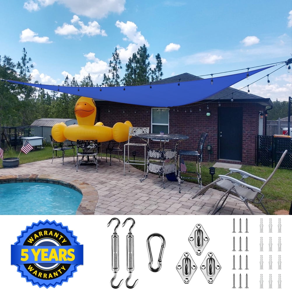Quictent 18x18x18 ft Triangle Sun Sail Shade with Hardware Kit - Blue ...