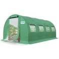 Quictent 20'x10'x6.6' Walk-in Greenhouse, Heavy Duty Steel Frame, PE Cover, 2 Zipper Doors ...