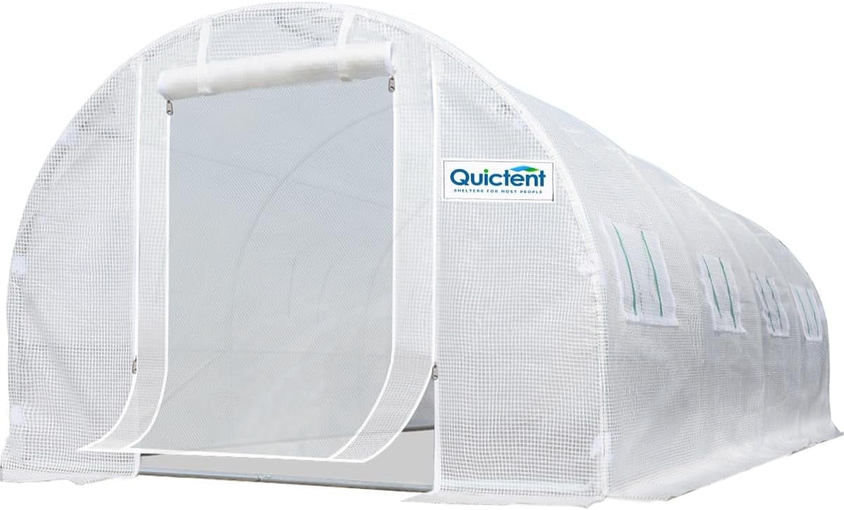 Quictent 20'x10'x6.6' Large Walk-in Greenhouse Outdoor, Heavy Duty Galvanized Steel Frame and PE ...