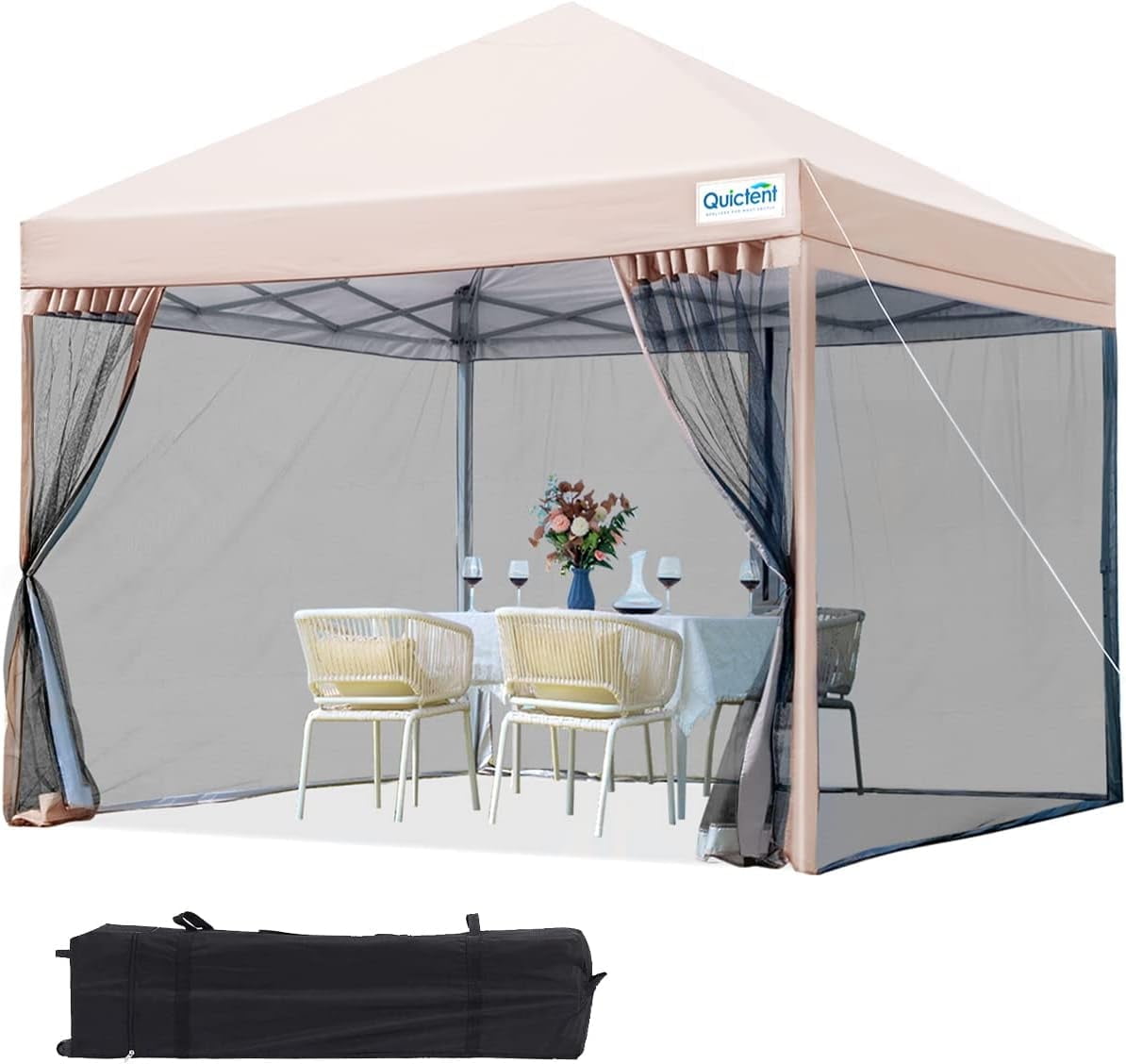 Quictent 6.6x6.6 ft Pop Up Canopy with Mosquito Netting, Waterproof ...