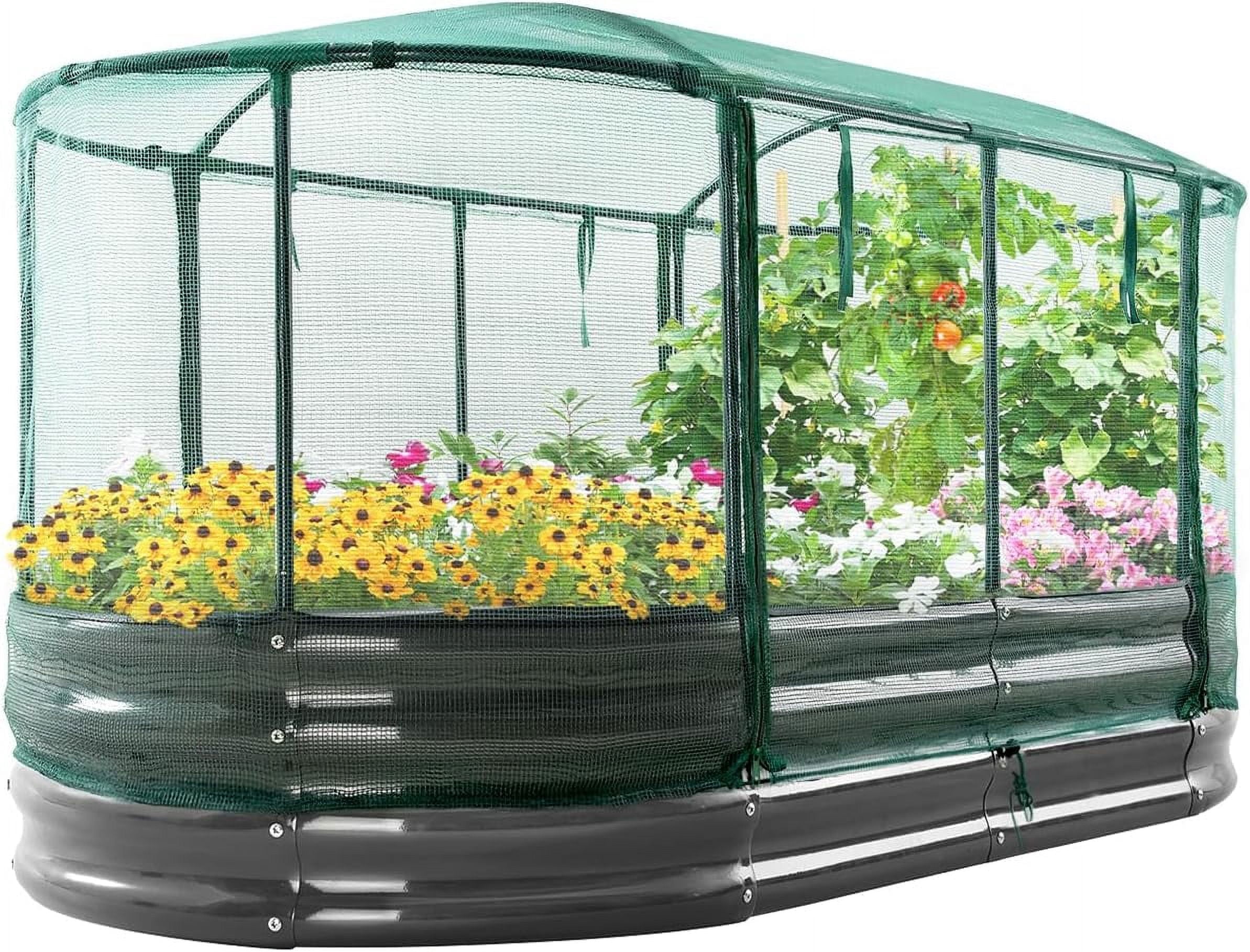 Quictent 6x3x1 ft Galvanized Raised Garden Bed Kit with Anti-Bird ...