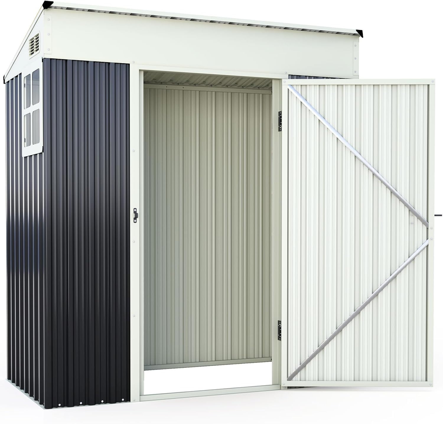 Quictent 5X3 FT Outdoor Metal Storage Shed, Heavy Duty Garden Shed with ...