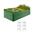 Quictent 8x4x2ft Heavy Duty Raised Garden Bed Galvanized Steel Metal ...