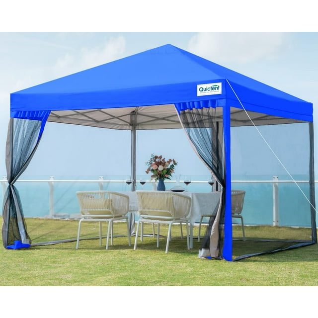Quictent 8x8 EZ Pop up Canopy Tent with Mosquito Netting Screen House ...