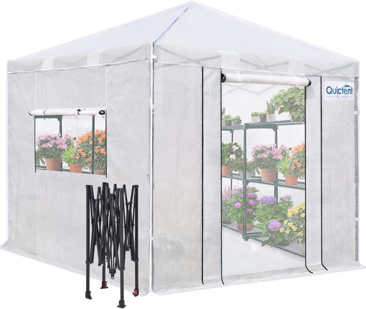 Quictent 8x8 FT Portable Walk-in Greenhouse Instant Green House for ...