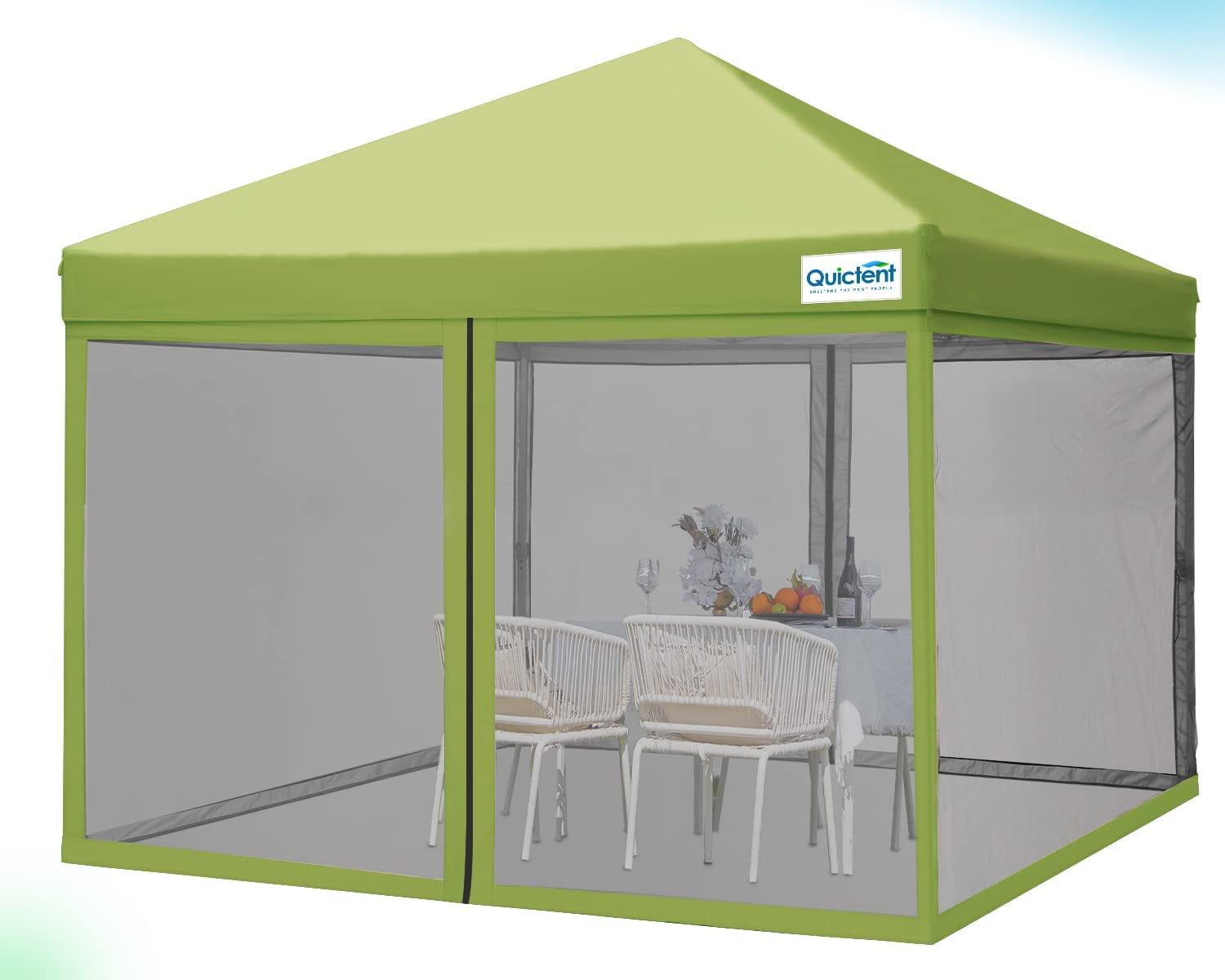 Quictent 8x8 Pop up Canopy Tent with Mosquito Netting Sreen House Room ...