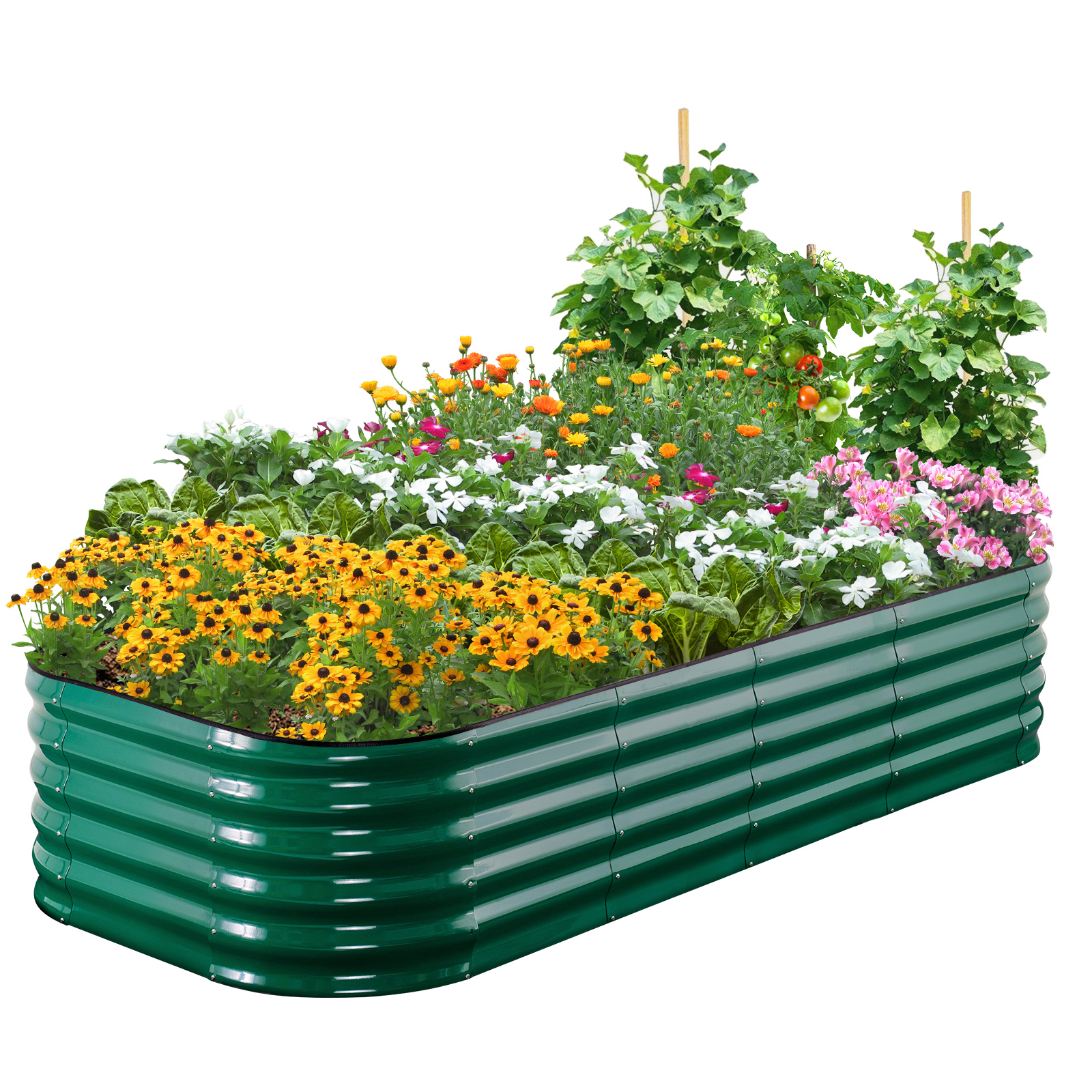 Quictent DIY Front Yard Ground Planter- 6x3x1.5 ft Galvanized Tall ...