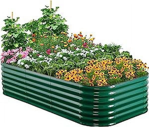 Quictent Galvanized Tall Raised Garden Bed Kit, 8x4x2 ft Oval Large ...