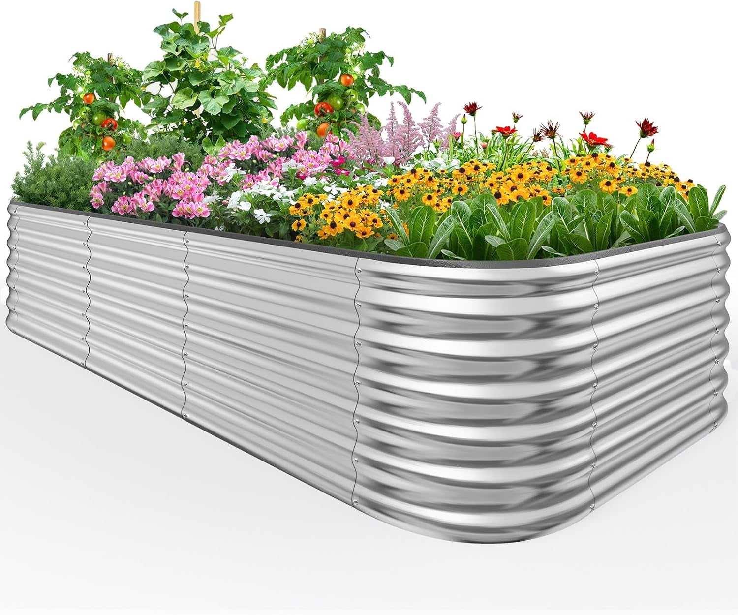 Quictent Galvanized Tall Raised Garden Bed Kit, 8x4x2 ft Oval Large ...