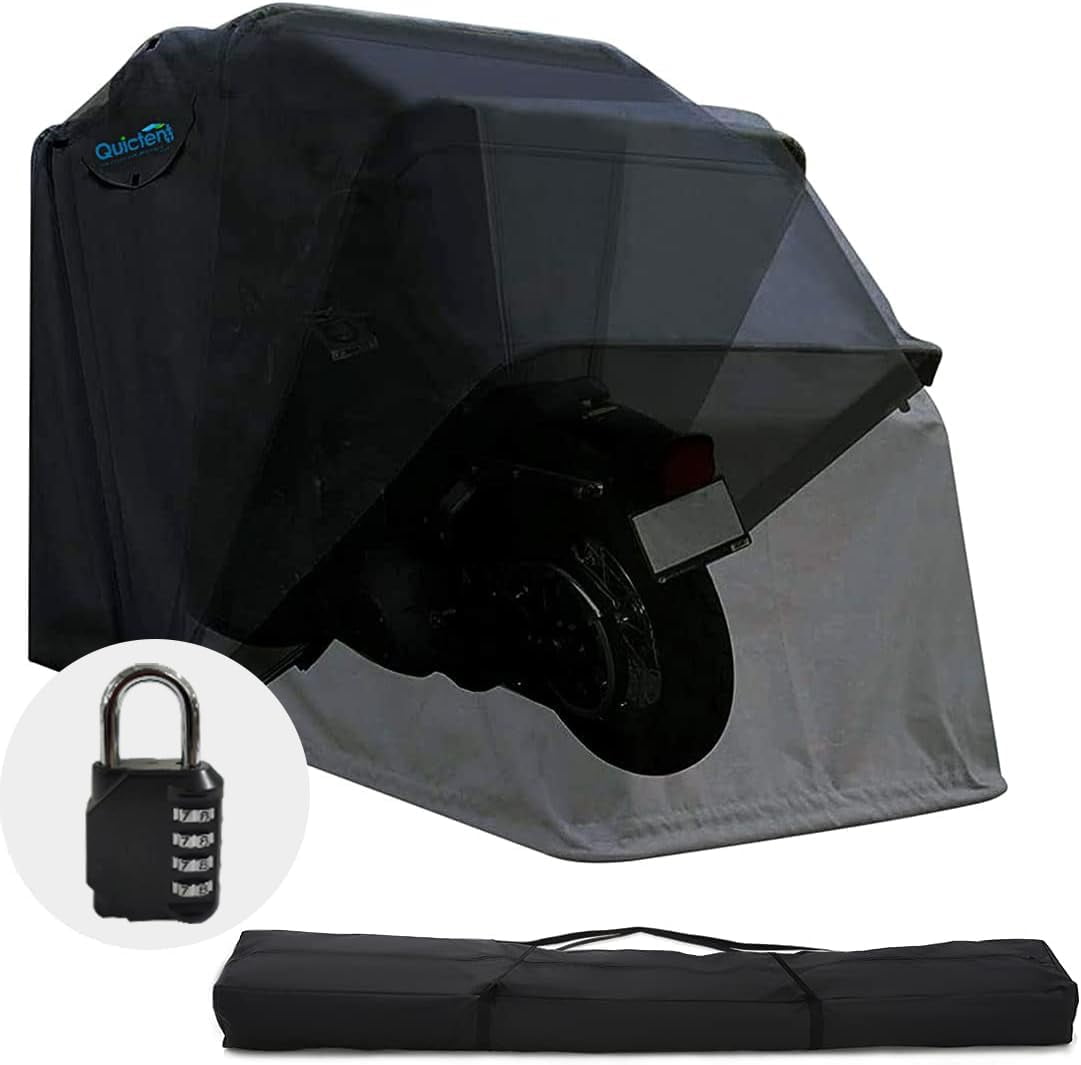 Quictent Heavy Duty Waterproof Motorcycle Shelter Tent with Outdoor ...