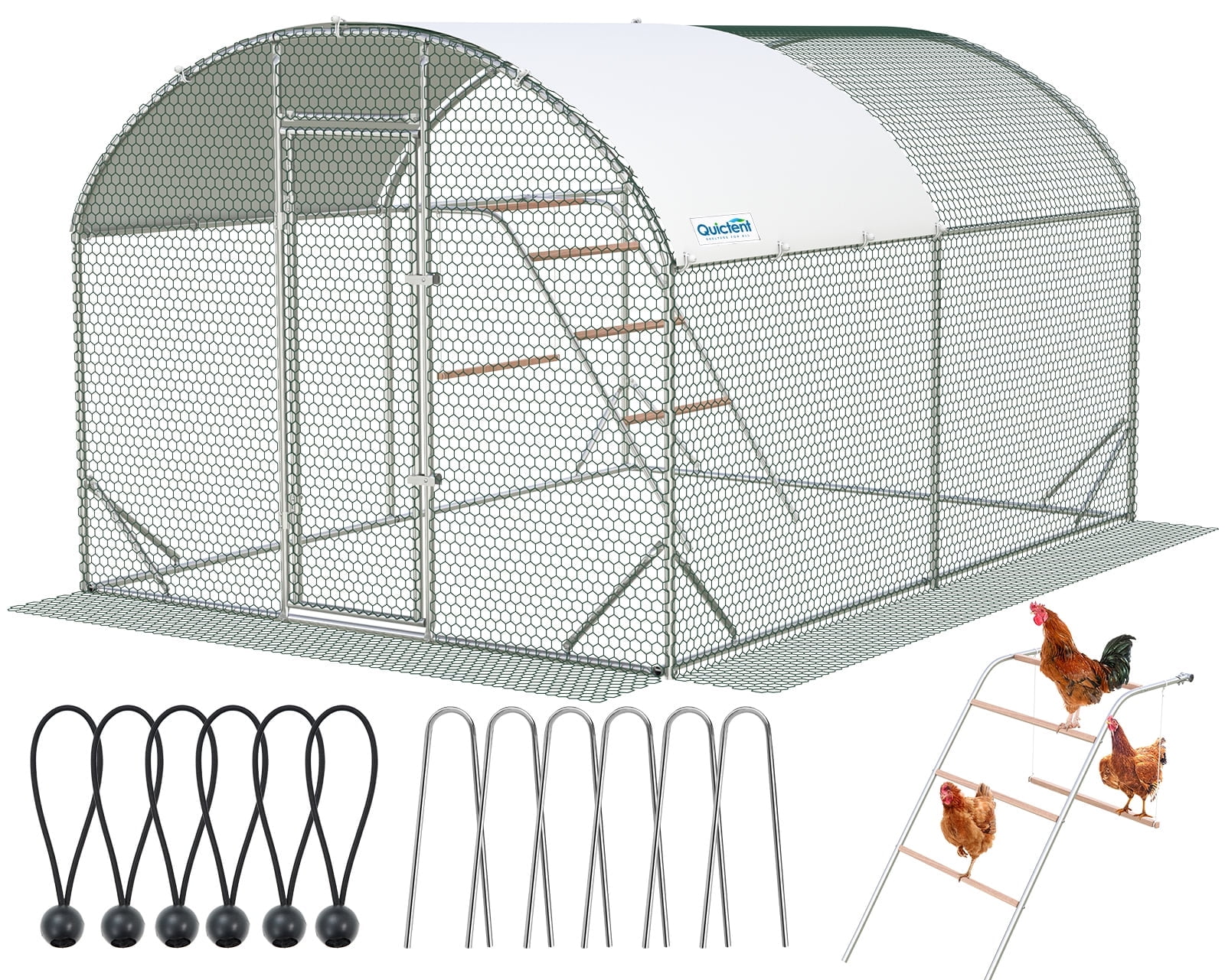 Quictent Large Metal Chicken Coop Run, 13x10FT Upgraded Outdoor Walk-in ...