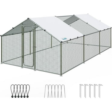Premium Large Metal Chicken Coop Run Upgraded with Galvanized Hardware ...