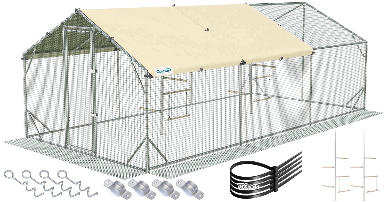 Quictent Premium Heavy Duty Chicken Coop with Waterproof Cover, Secure ...