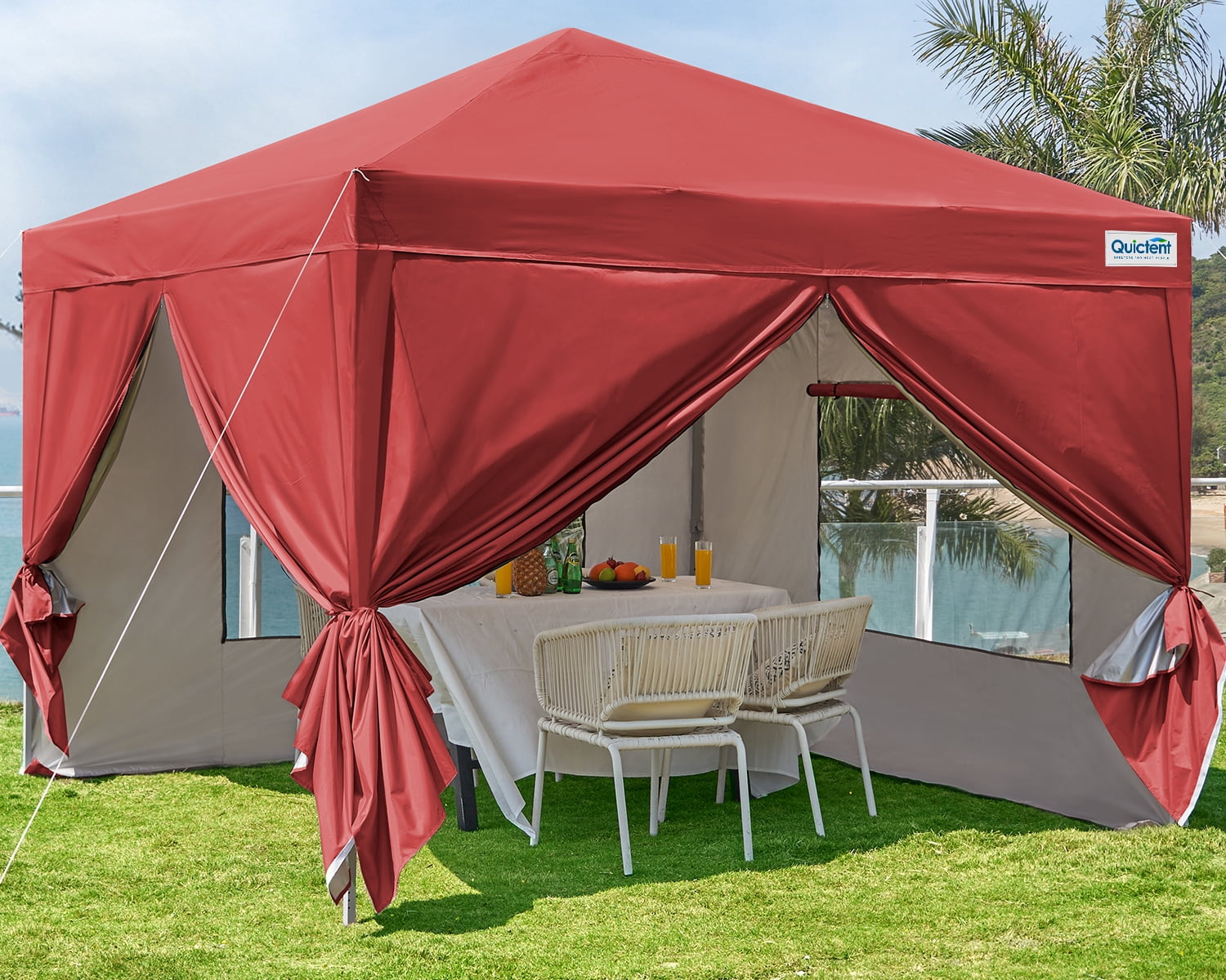 Quictent Privacy 8'x8' Easy Pop up Canopy Tent with Sidewalls and Mesh ...