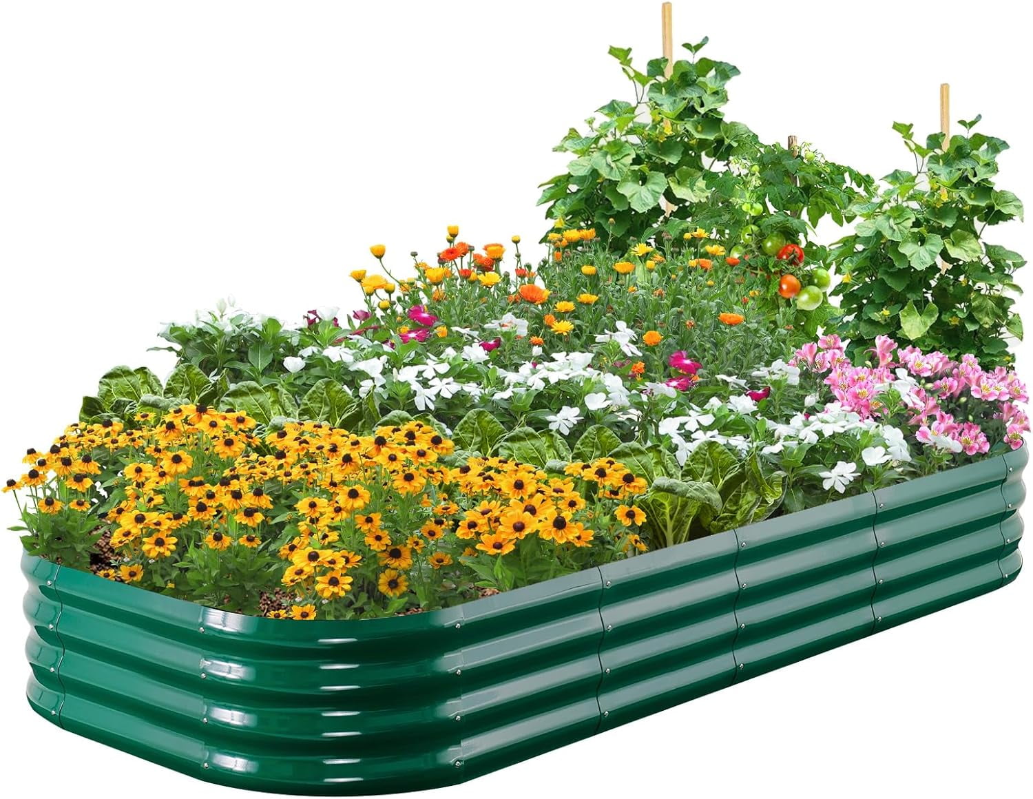 Quictent Raised Garden Bed Kit Oval Galvanized Metal Planter Box for ...