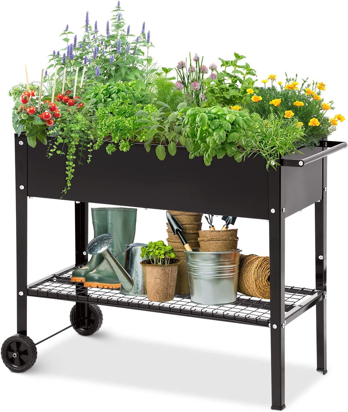 Quictent Raised Garden Bed with Legs Galvanized Elevated Planter Box w ...
