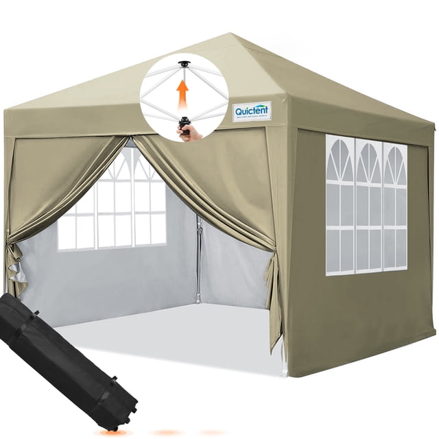Quictent Easy Camping 10'x10' Pop Up Canopy Tent with Portable Outside ...
