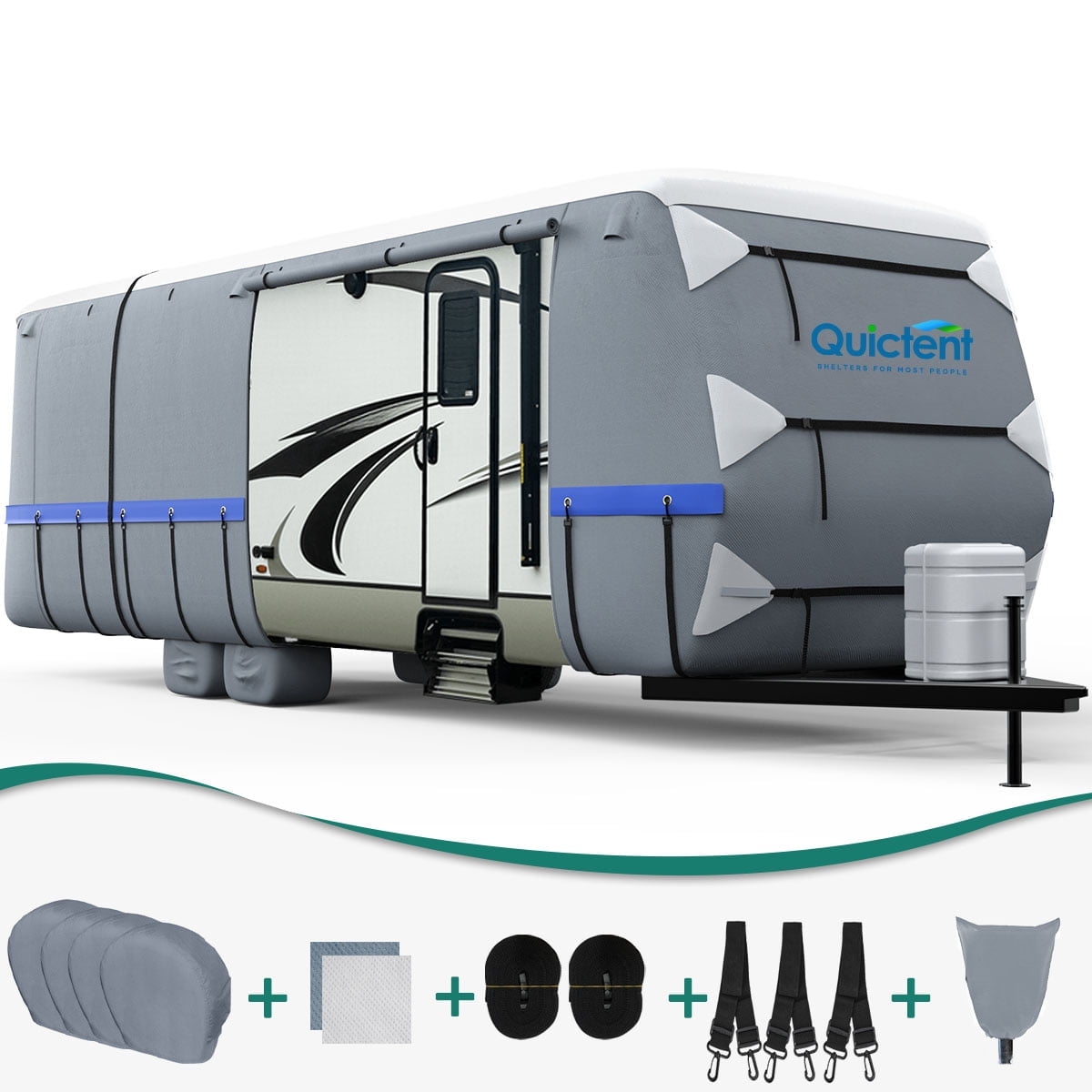 Quictent 6-ply Camper Cover for 18-20Ft RV, Breathable, Waterproof ...