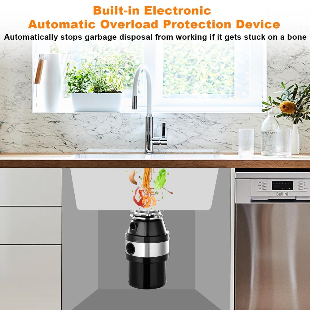 Quiet 0.75HP Garbage Disposal, Overload and Noise Protection for Busy ...
