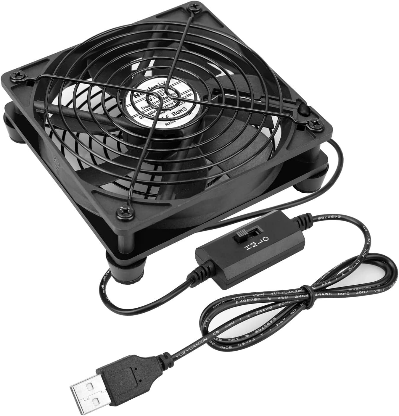 Quiet 120mm USB Computer fan Dual Ball Bearing with Speed Controller 5v ...