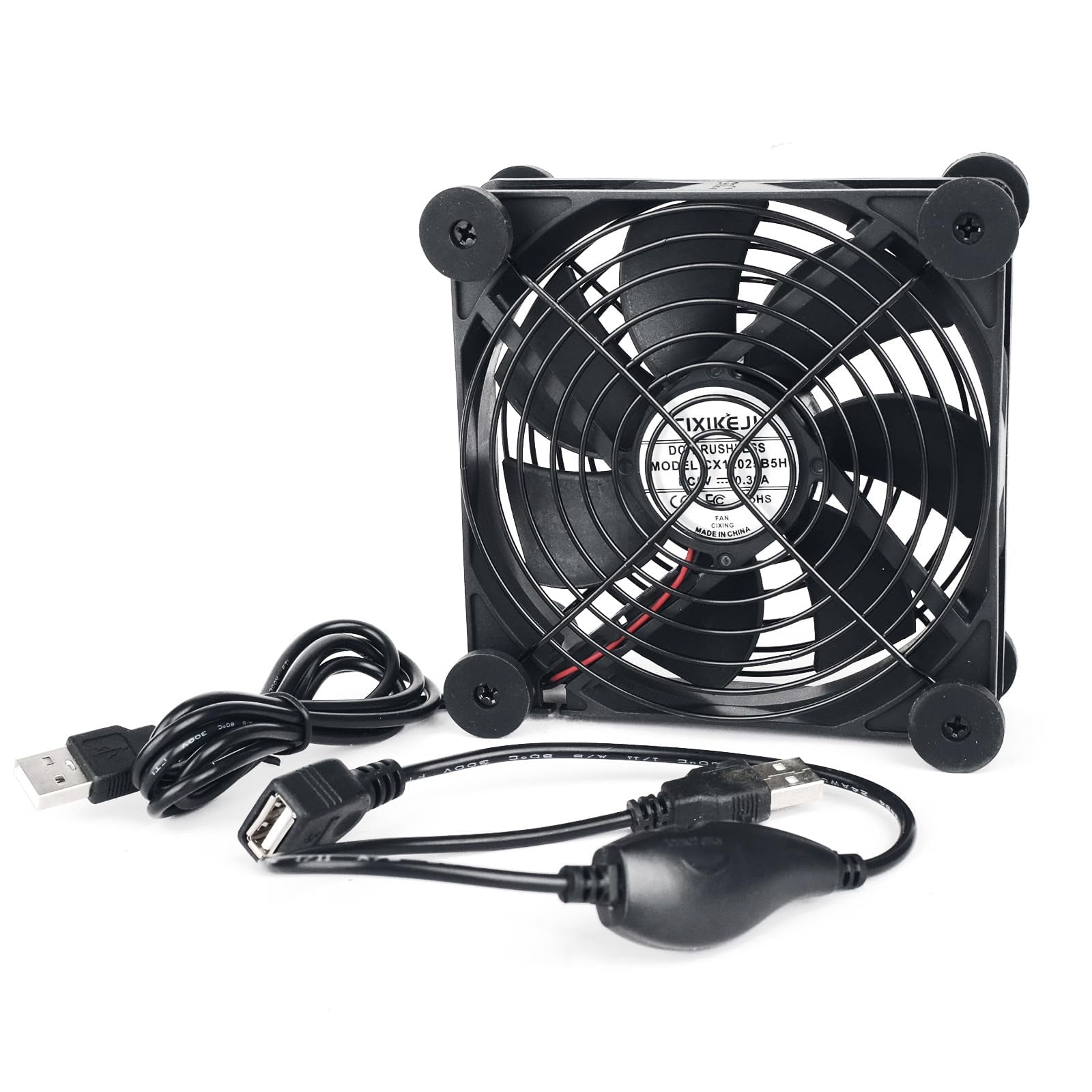 Quiet 120mm USB Fan KEF16 Dual-Ball Bearings, USB Fan 5V, with Stepless ...
