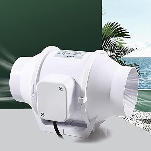 Quiet 4" Inline Duct Fan, 100CFM White Extractor Fans with 2 Speed ...