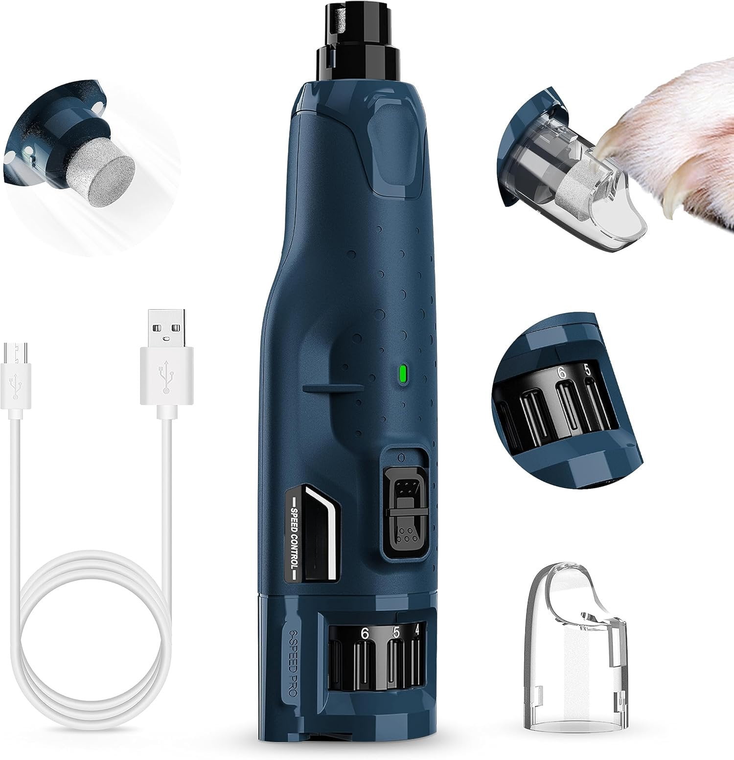 Quiet - (45db) 6-Speed Pet with 2 Lights for Large Medium Small Puppy ...