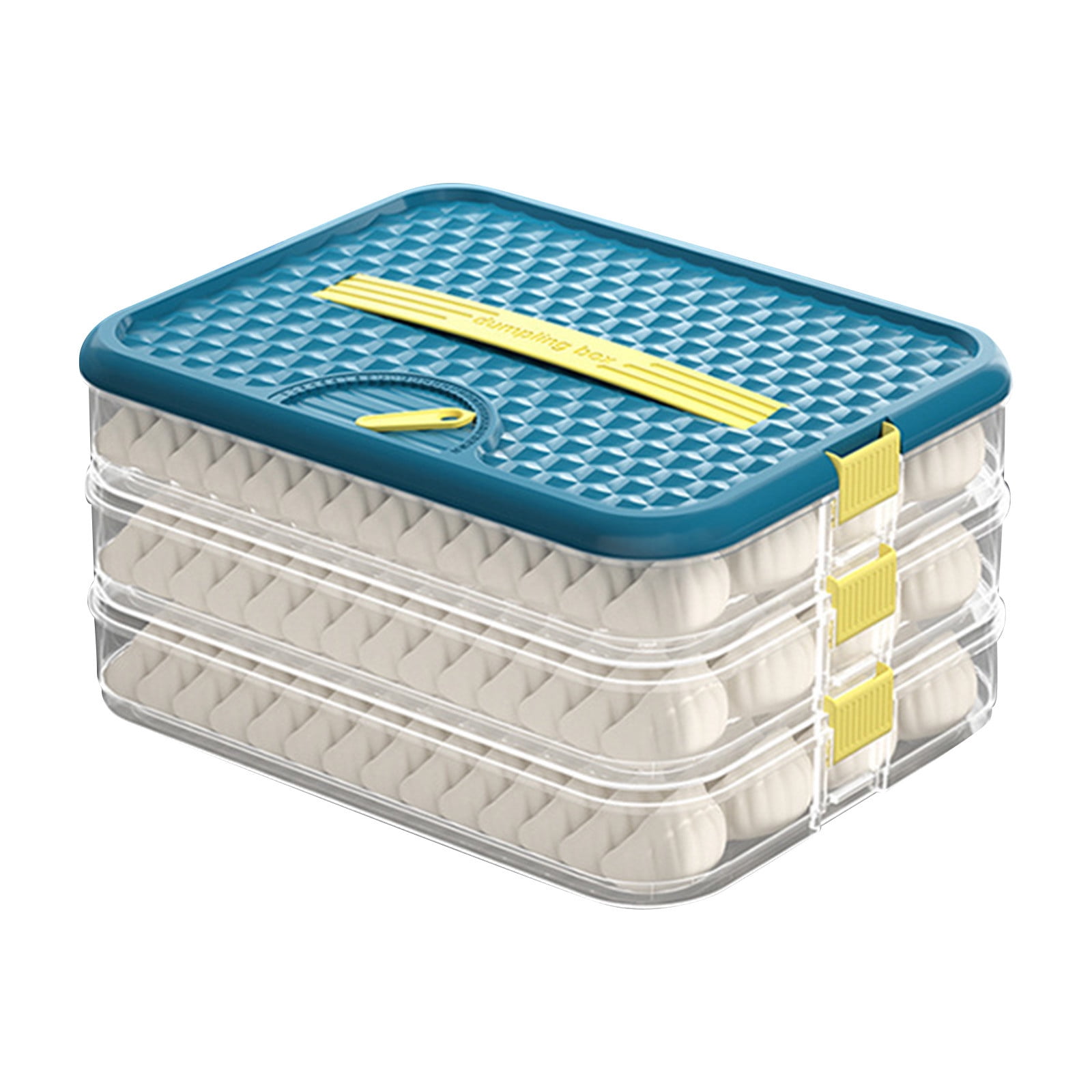 Quiet Blue 3-Layer Freezer Storage Container - 180 Dumpling Capacity ...