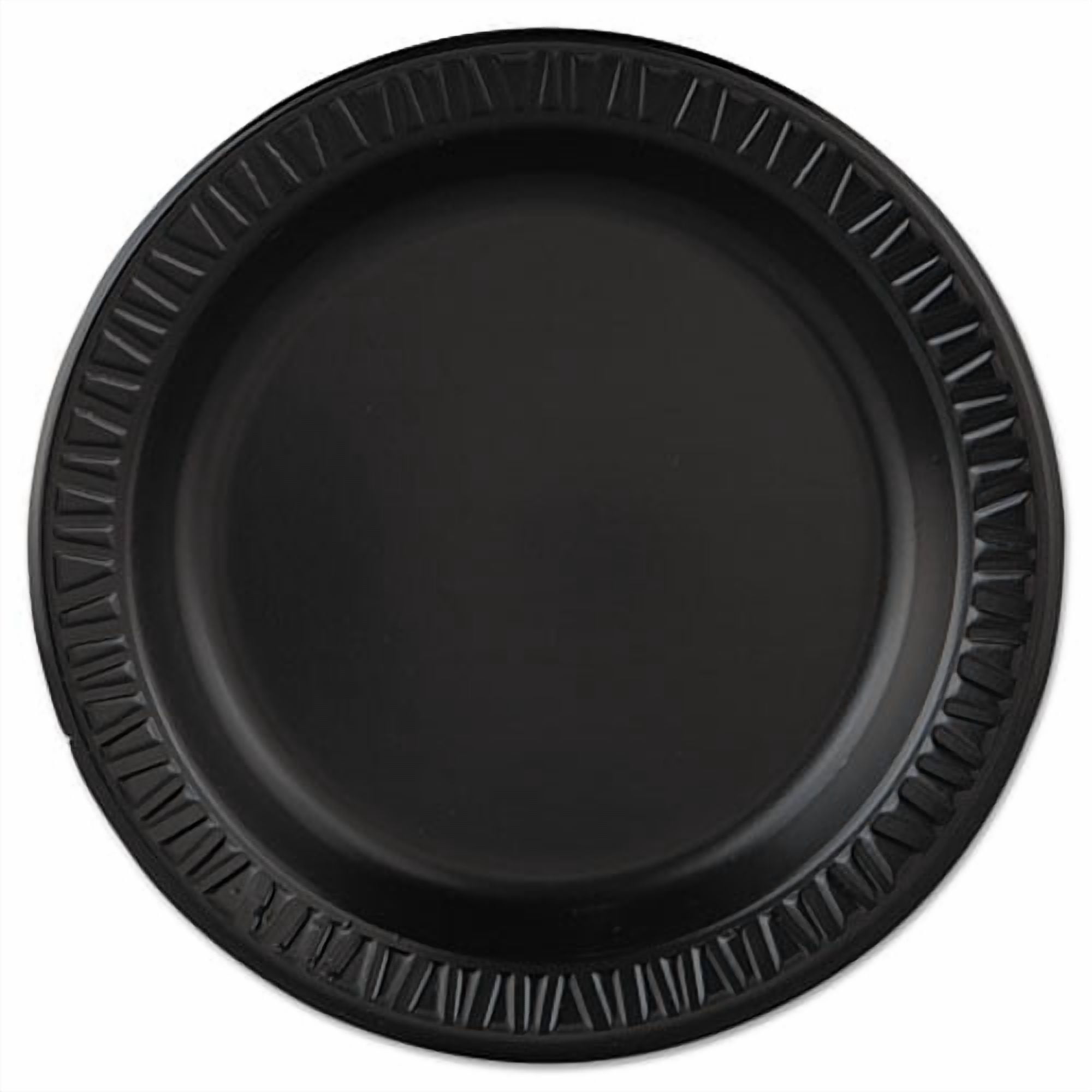 Quiet Classic Laminated Foam Dinnerware, Plate, 9" Dia, Black, 125/pack ...