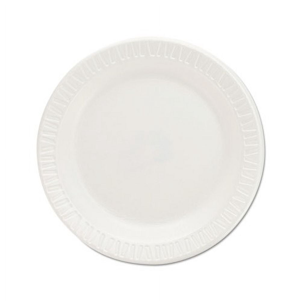 Quiet Classic Laminated Foam Dinnerware Plates 6 Inches, White, Round ...